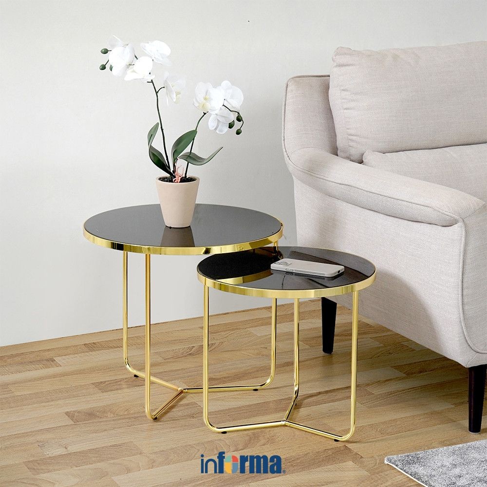 Jual Informa Set 2 Pcs Nicola Nest Meja Tamu Dan Meja Sisi Round ...