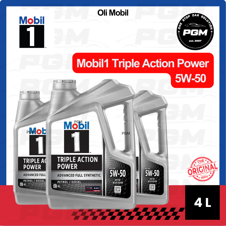 Jual Oli Mobil 1 Triple Action Power 5W-50 4L Galon (Dijamin Ori 100%) Bensin Diesel Hybrid ...