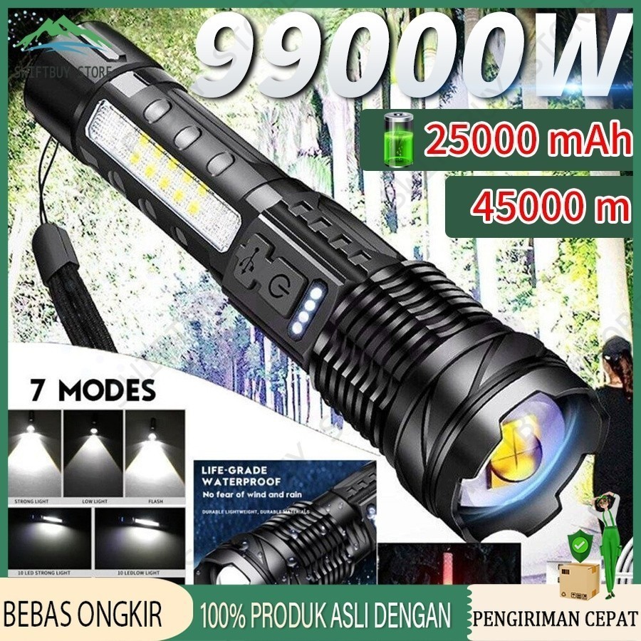 Jual Senter Swat Police Terbaik / zoom 7 mode cahaya senter/Senter Led Rechargeable /Senter led ...