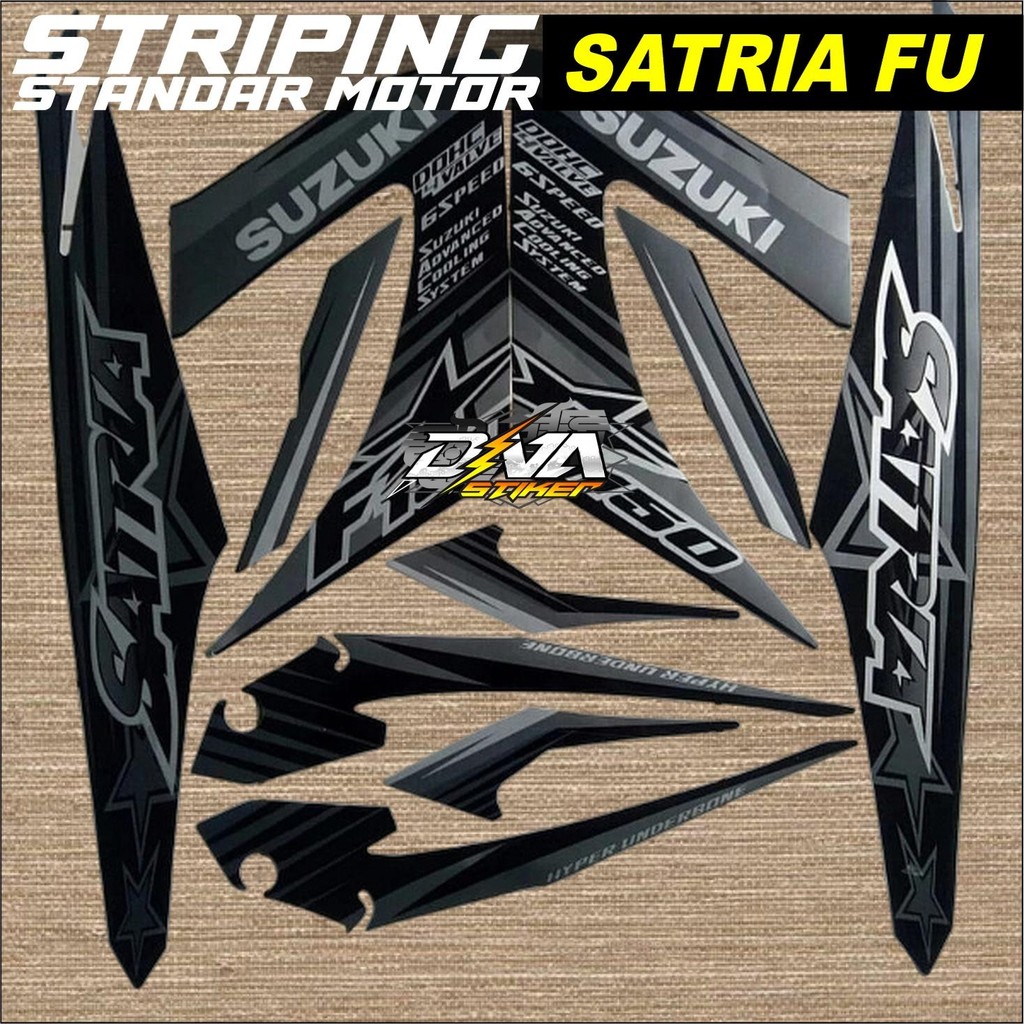 Jual Stiker Striping Motor SATRIA FU 150 FACELIFT 2014 HITAM Sticker ...