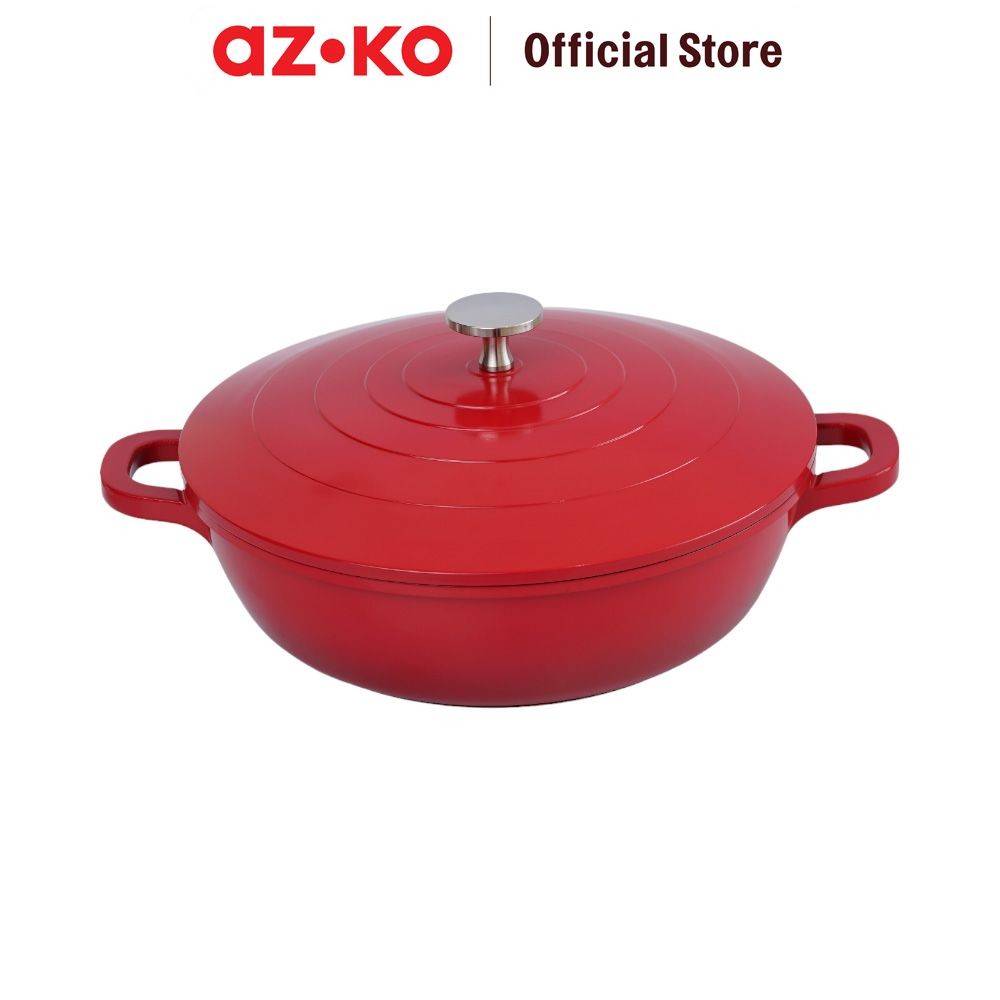 Jual AZKO Kris 24 cm Carol Panci Hot Pot Dengan Tutup Aluminium - Merah ...