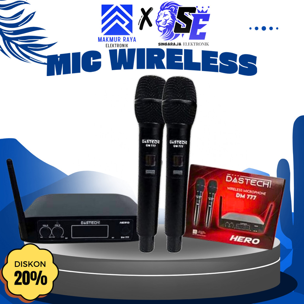 Jual DASTECH Mic Wireless DM-777 HERO Original - 2 Mic Handheld ...