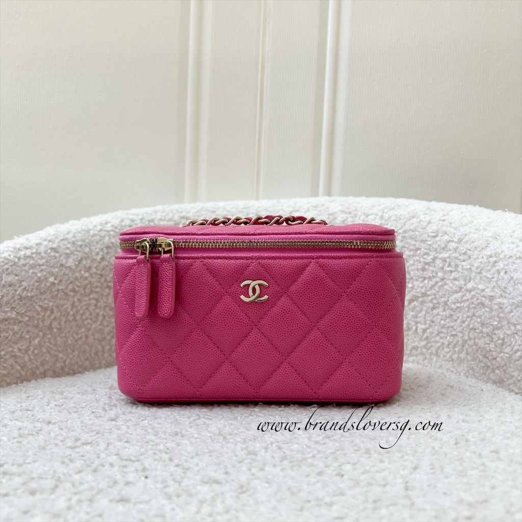 Jual (Pre-loved) Chanel Classic Small Vanity in 19C Barbie Pink Caviar ...