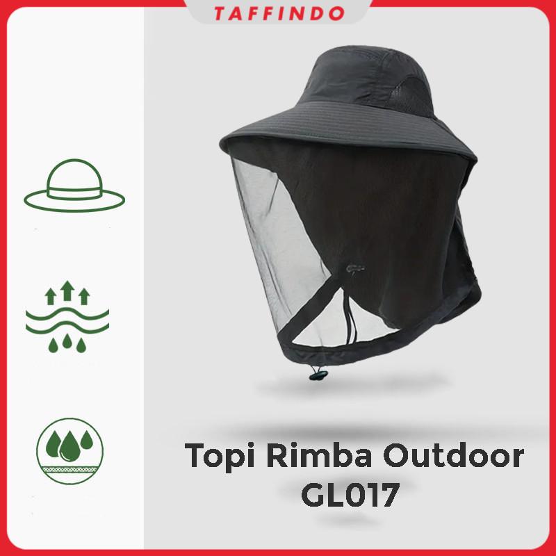 Jual Rhodey Topi Rimba Outdoor Anti Mosquito Neck Flap Boonie Hat Nylon ...