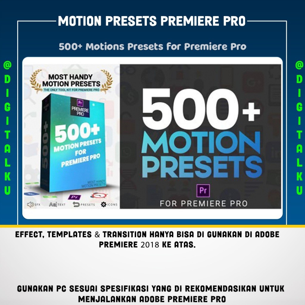 Jual 500+ Motions Presets for Premiere Pro | Shopee Indonesia