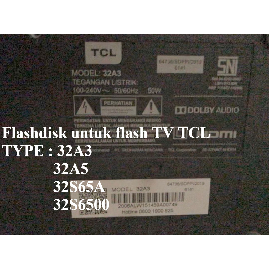 Jual flashdisk untuk flashing smart tv TCL 32A3 SERIES A5, A3, S65A, S6800 | Shopee Indonesia