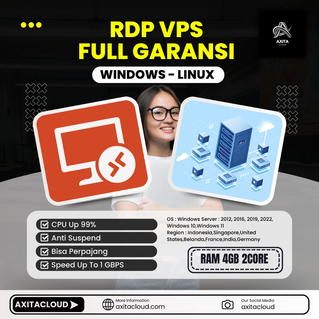 Jual RDP Windows Vps Linux Ram 4GB Bergaransi 30 Hari | Shopee Indonesia