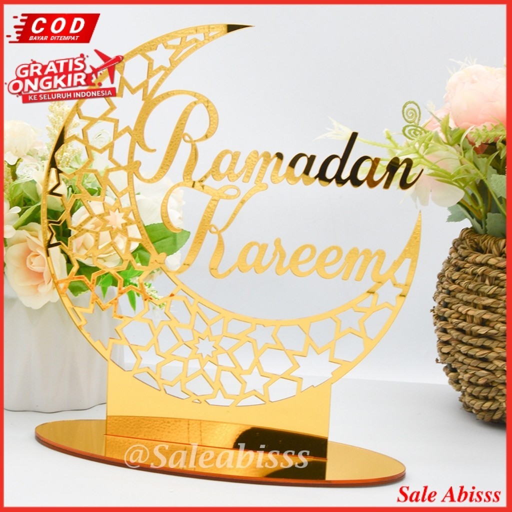Jual Pajangan Ramadhan Kareem / Topper Akrilik Idul Fitri / Hiasan ...