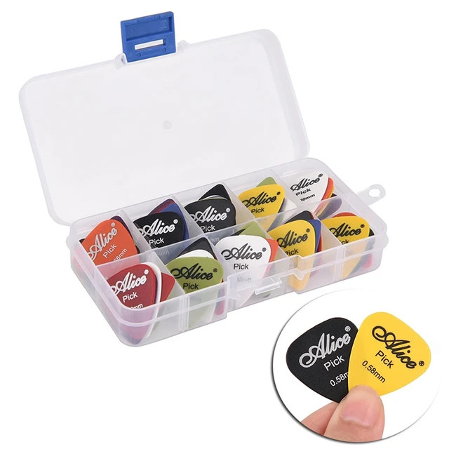 Jual Pick Gitar Alice Akustik Elekrik Bass 50 pcs Include Box banyak ...