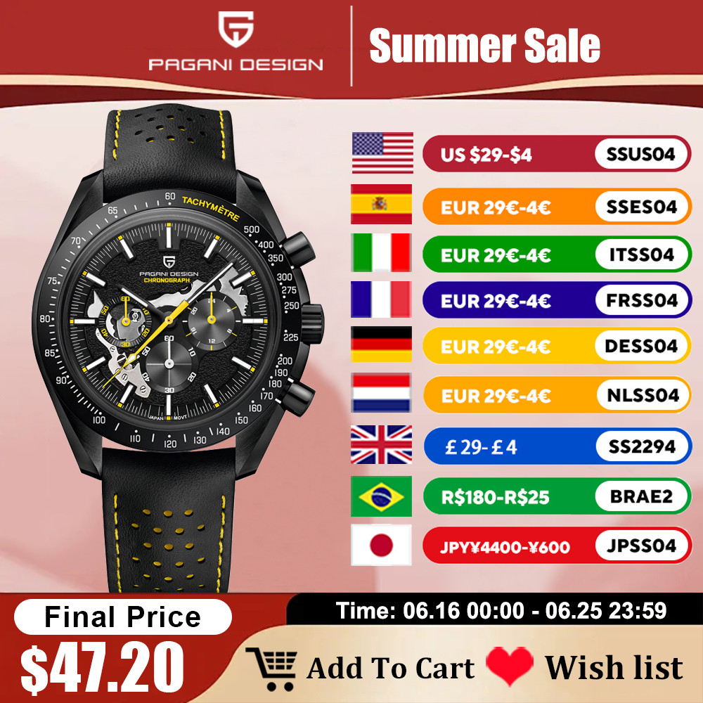 Jual PAGANI DESIGN 1701 Moon Mens Quartz Watches Men Luxury Watch For ...