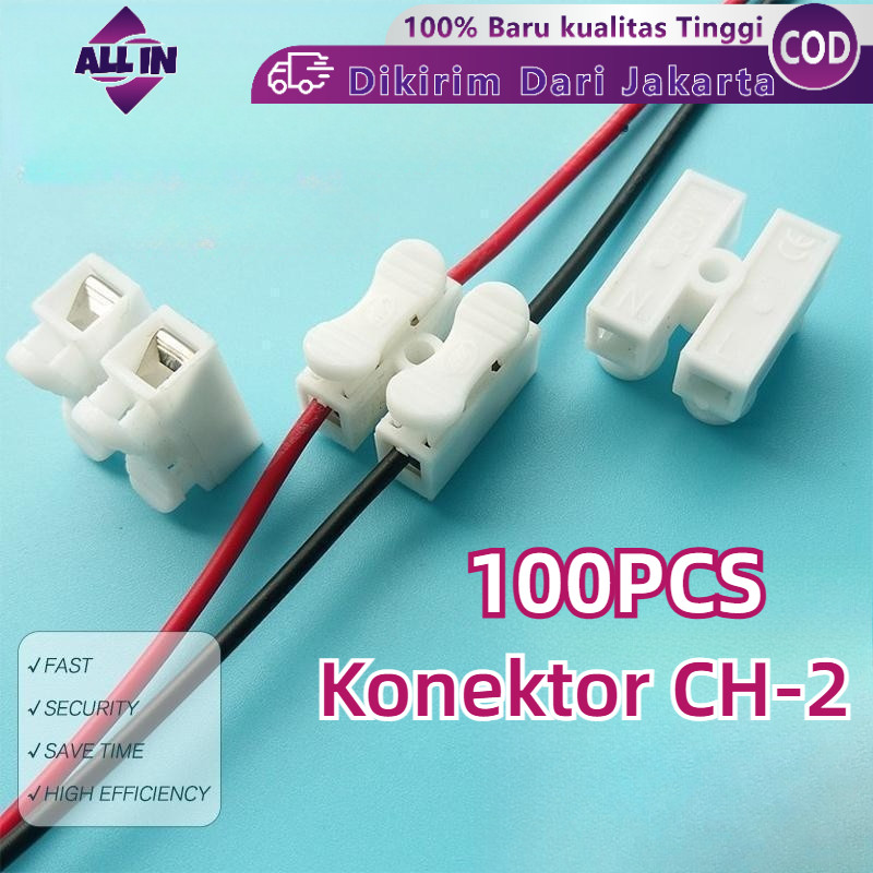 Jual 100PCS Quick Connect CH2 Connector Spring Terminal Socket ...