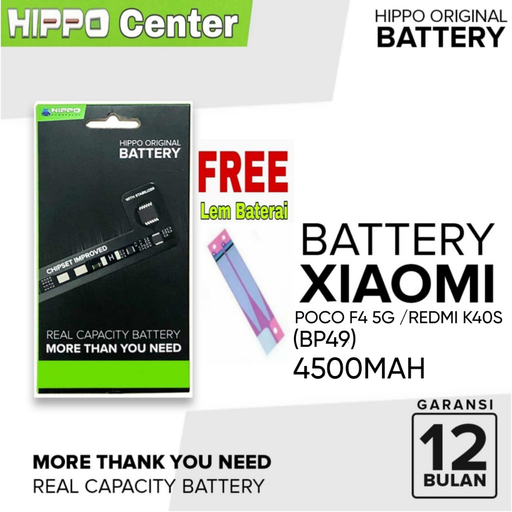 Jual Hippo Baterai XIAOMI POCO F4 5G / REDMI K40S Battery 4500MAH ...
