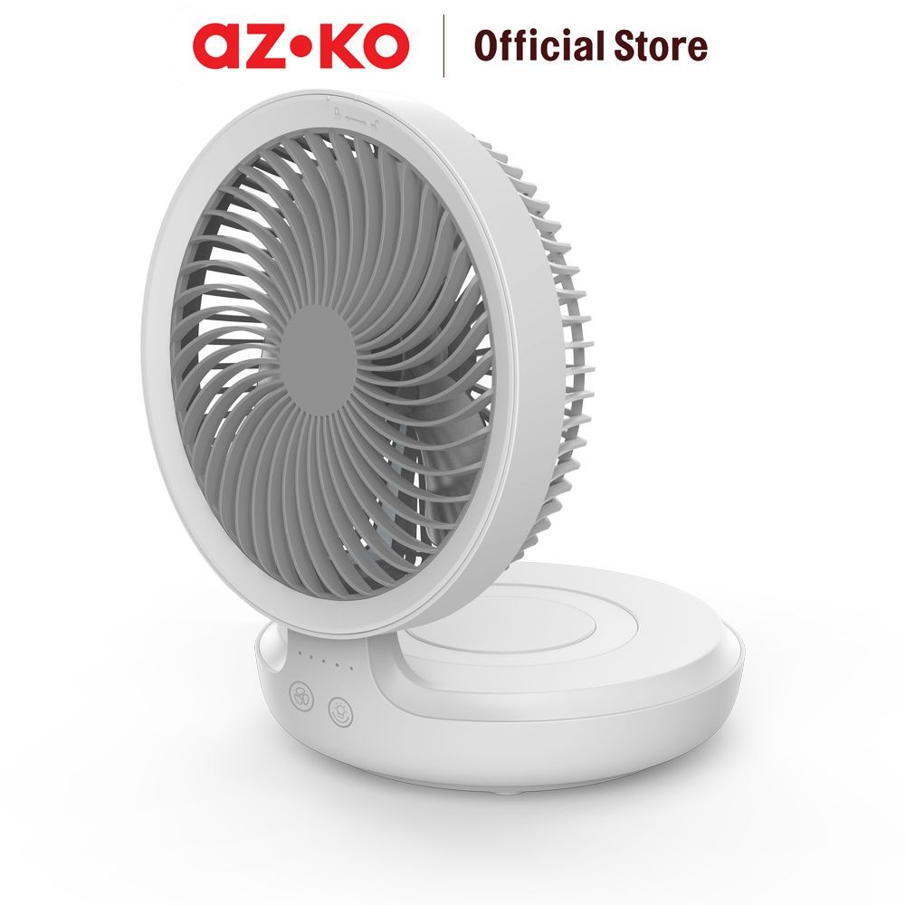 Jual AZKO Memoo Kipas Angin Rechargeable Dengan Led 4000 Mah - Putih ...