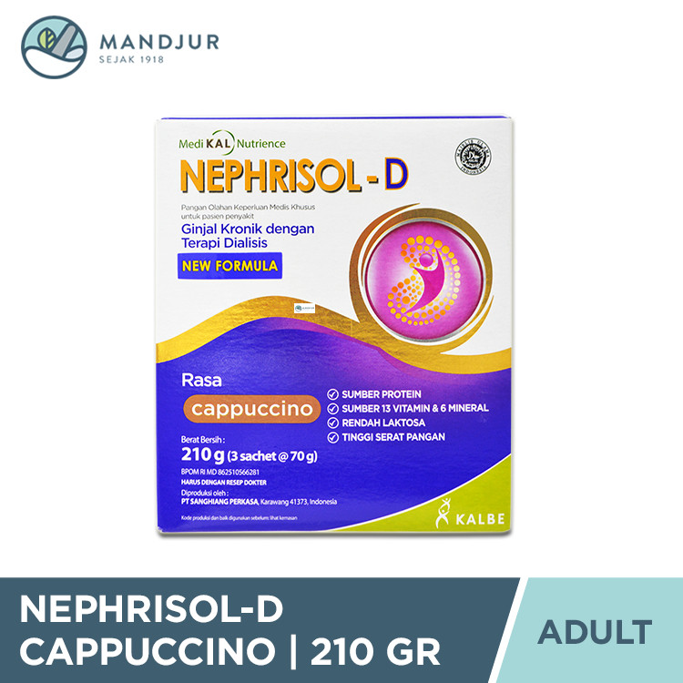 Jual Nephrisol D Cappucino 210 Gram - Susu Tinggi Protein Khusus Pasien ...