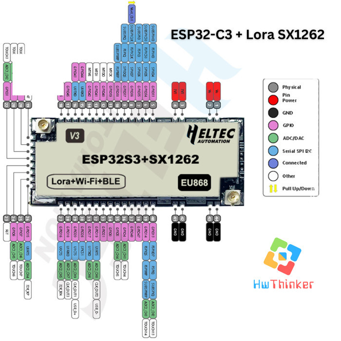 Jual PA99 Heltec Chip IC Lora Wireless 863MHz-928MHz ESP32-S3+SX1262 Lowaran Node | Shopee Indonesia