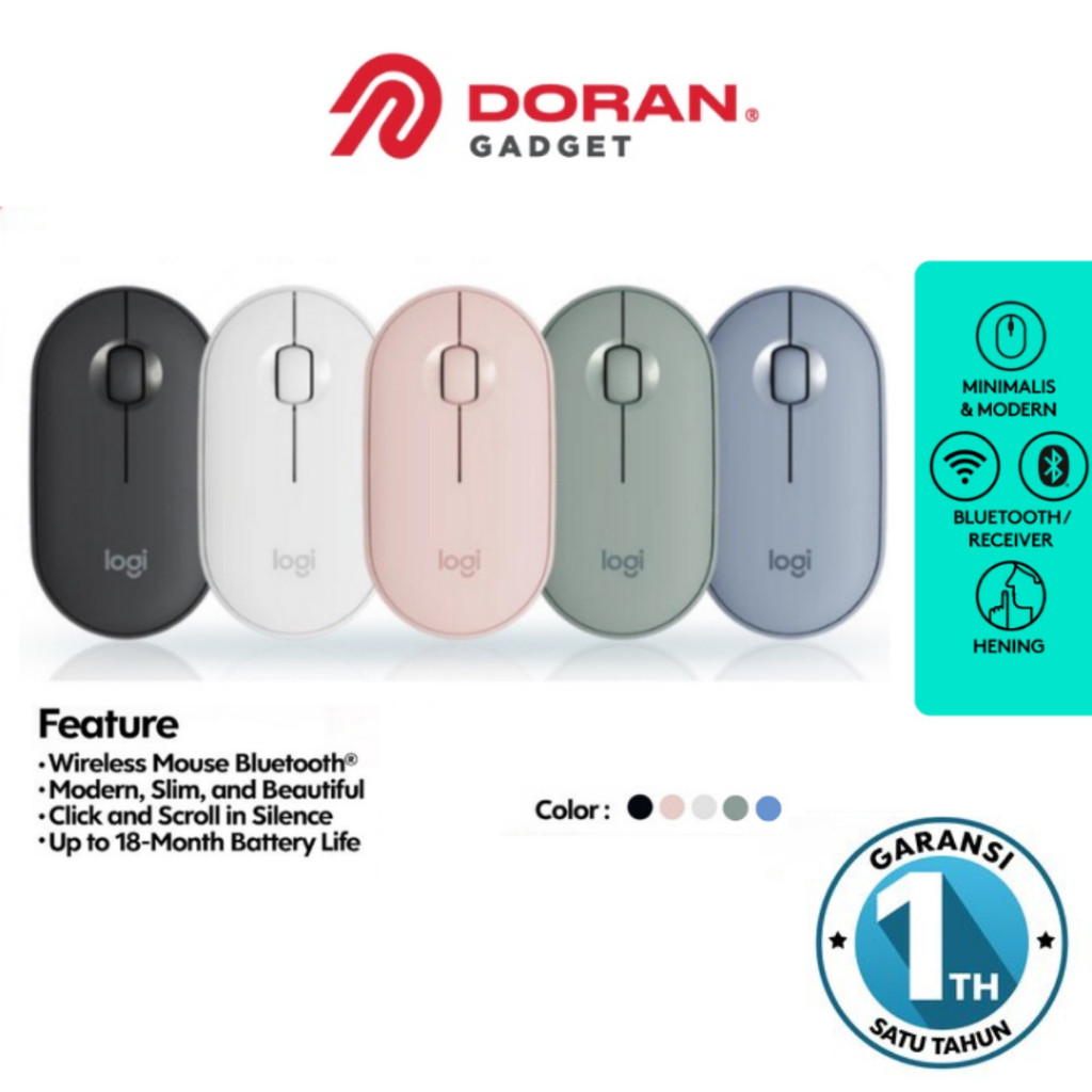 Jual Logitech Wireless Mouse M350 S Pebble Original Garansi Resmi 1 ...