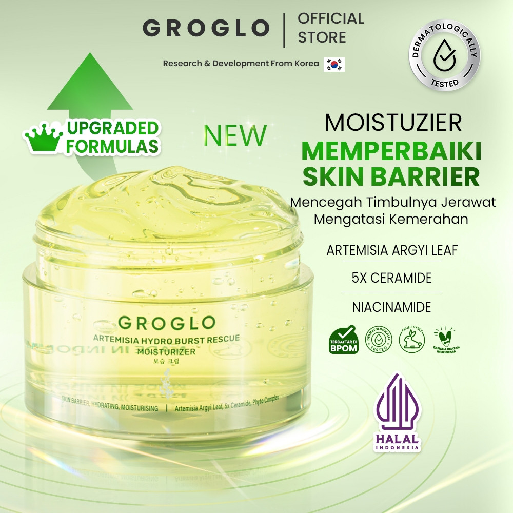 Jual GROGLO Moisturizer Artemisia 5x Ceramide 50gr anti acne, Pelembab ...