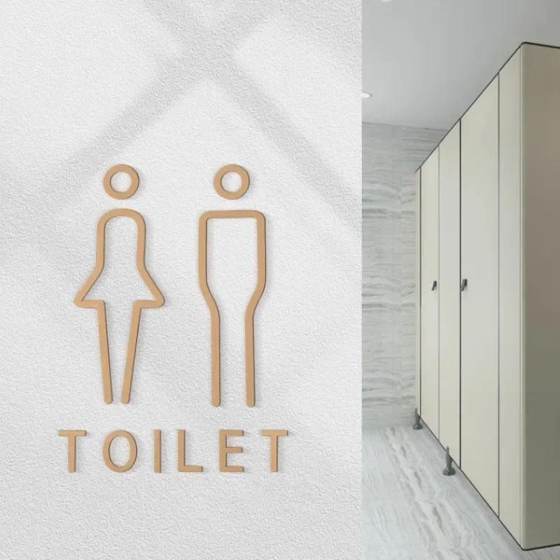 Jual Acrylic Door Sign Restroom Signage Men's and Women's Bathroom ...