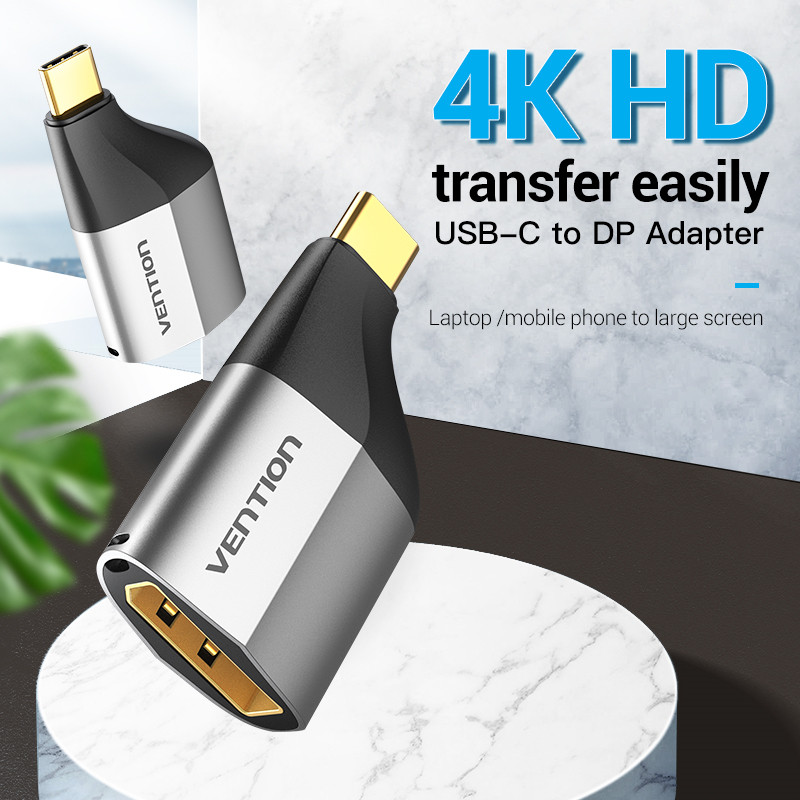 Jual VENTION Converter Adapter Type C to DP 4K 60Hz Gray Aluminium - TCC | Shopee Indonesia