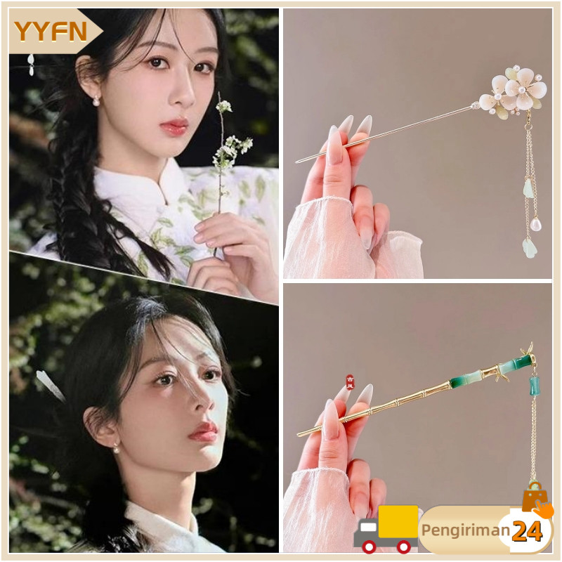 Jual Hairpin Wanita Tusuk Konde Bunga Plum Blossom Jepit Rambut Rumbai ...