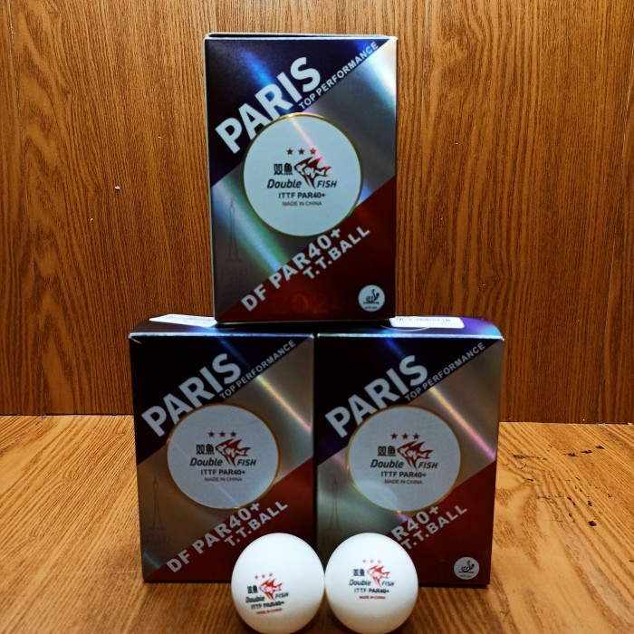 Jual Bola Tennis Meja DOUBLE FISH PARIS 3* 40+ Isi 6 (100% ORIGINAL) | Shopee Indonesia