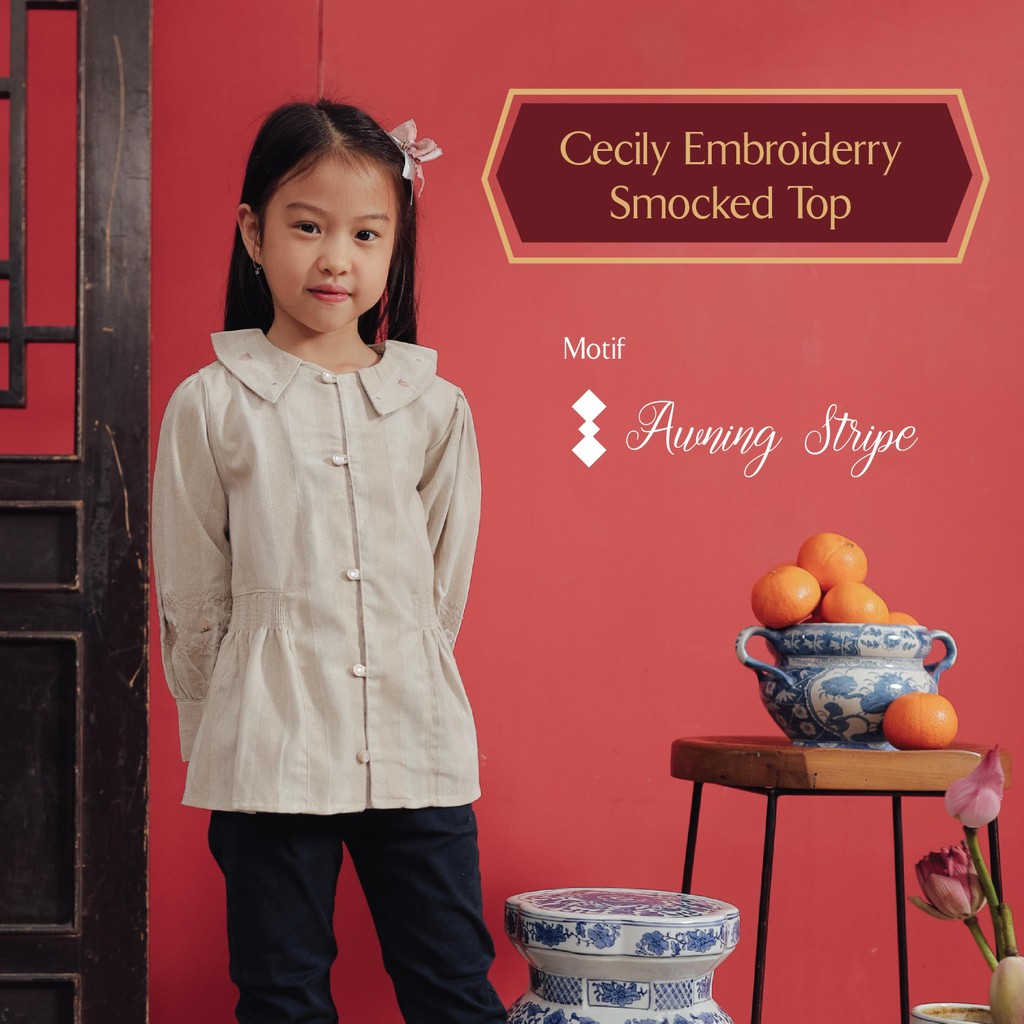 Jual Harlow Kids - Cecily Embroiderry Smocked Top's/ Atasan Anak ...