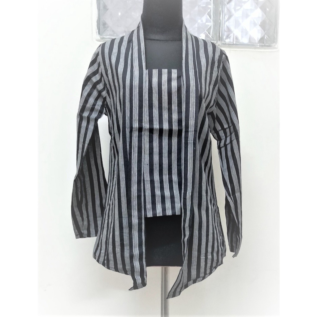 Jual Baju Wanita Kebaya Lurik Jawa ABU - ABU Halus / Premium - Seragam Baju Adat Jawa Baju ...