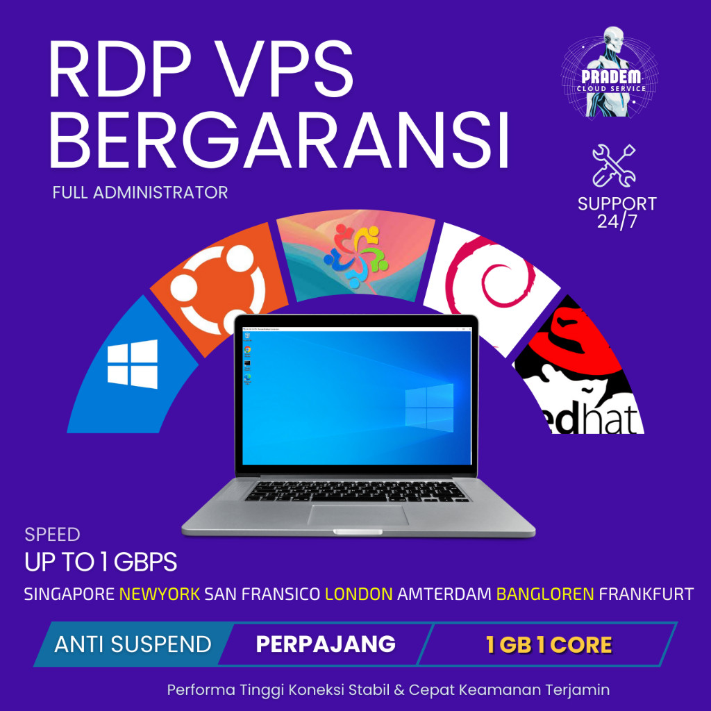 Jual RDP WINDOWS RAM 1GB 1CPU FULL ADMINISTRATOR, FULL GARANSI 30 HARI ...