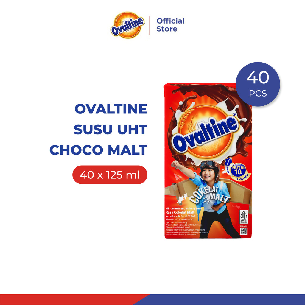 Jual Ovaltine Susu UHT Choco Malt 125ml x 40pcs | Shopee Indonesia