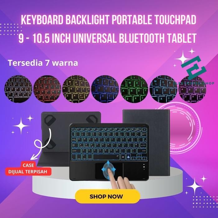 Jual Keyboard Bluetooth Universal Touchpad Backlight Tab 9-10 Inch ...