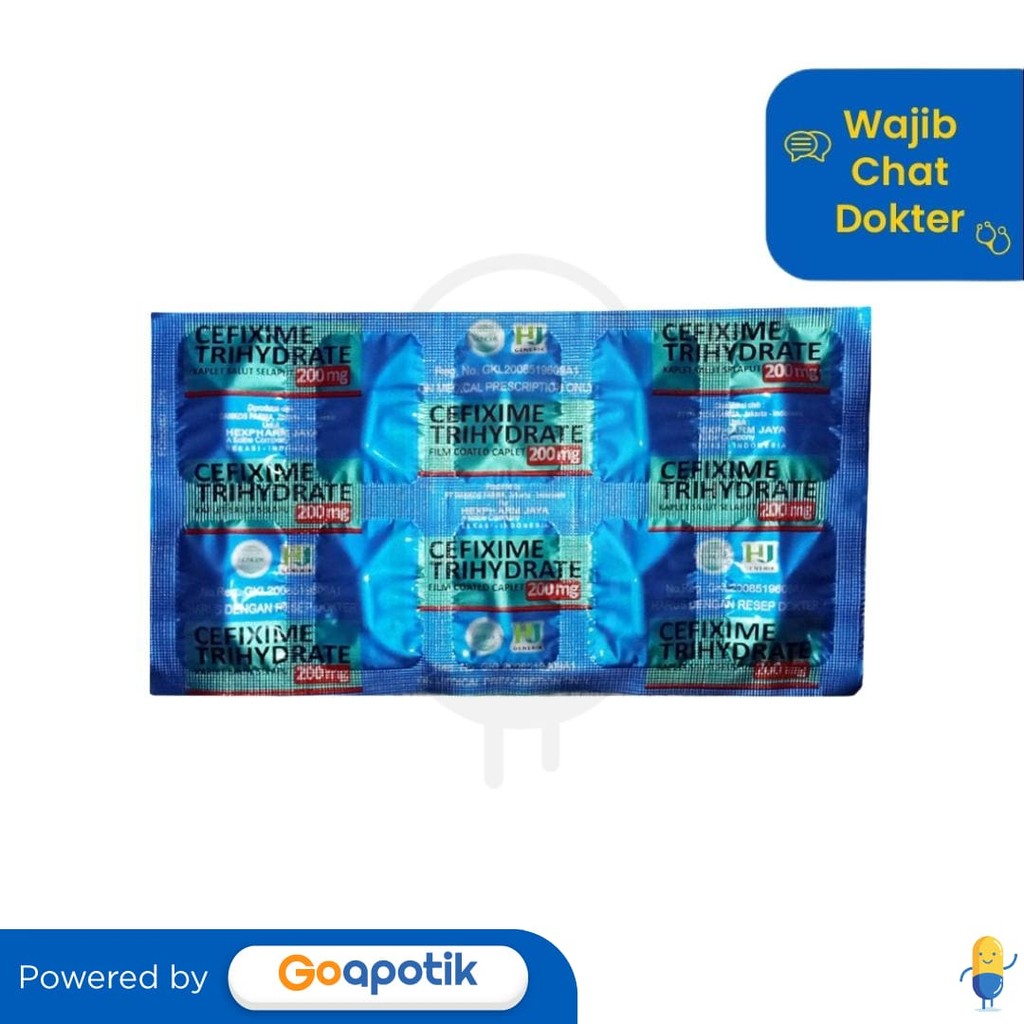 Jual Cefixime Trihydrate Hexpharm 200 Mg Strip 10 Kaplet | Shopee Indonesia