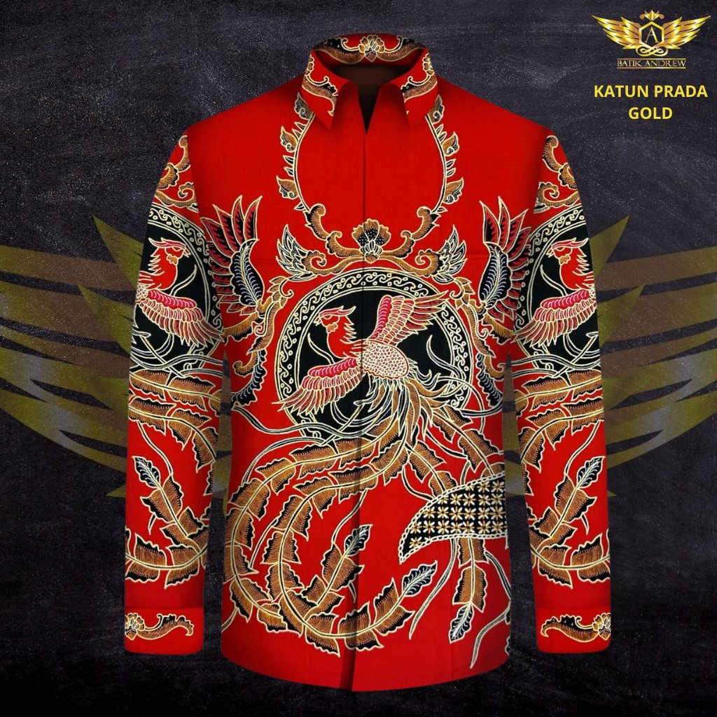 Jual KATUN TULIS POLA PRADA TINTA EMAS MOTIF 2 BAHAN KAIN BATIK BURUNG ...