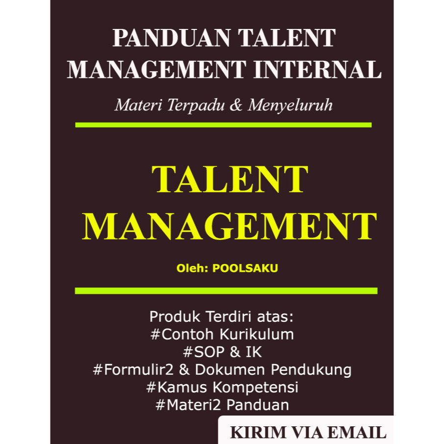 Jual Talent Management Internal / Manajemen Talenta / Panduan Program Management Trainee ...