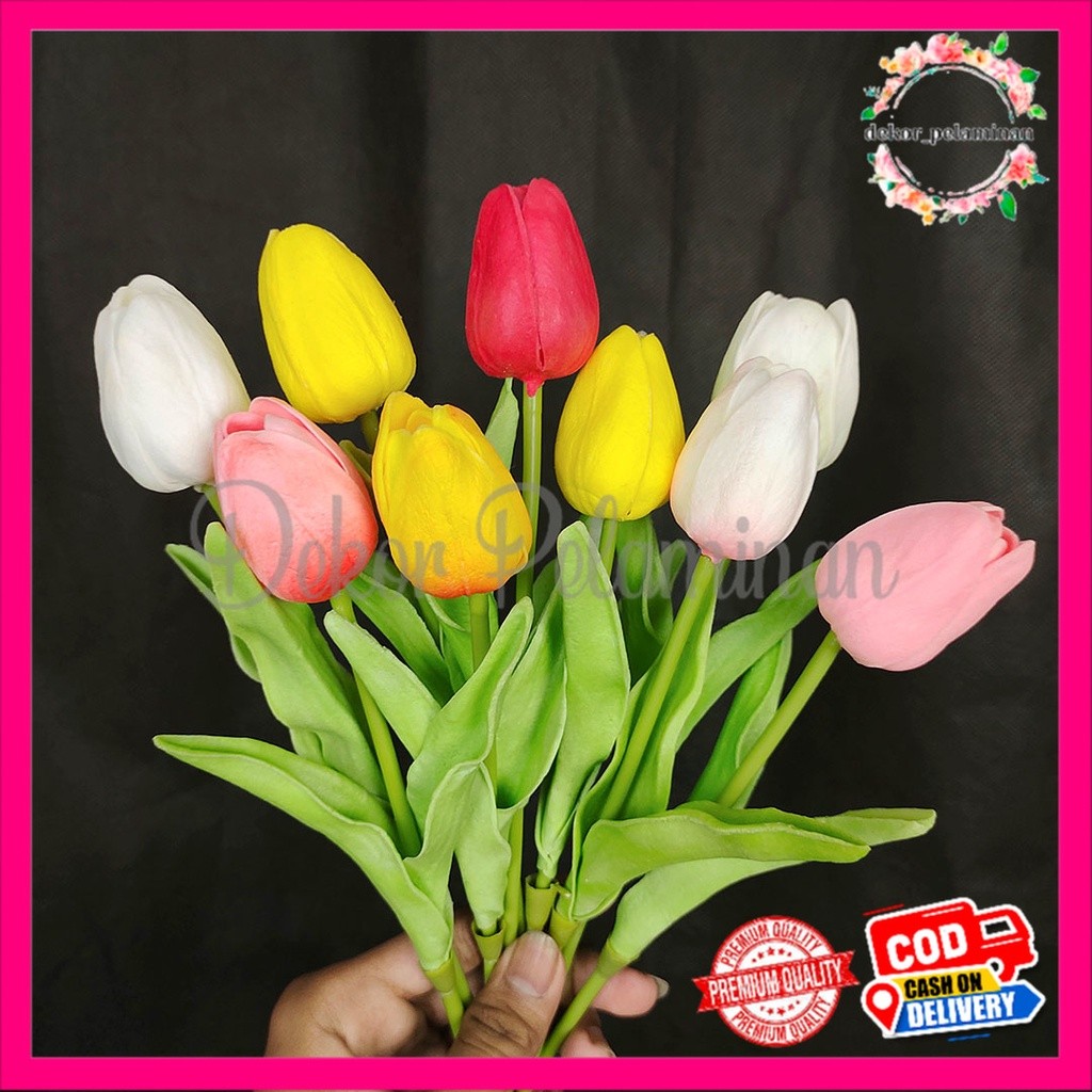 Jual COD 1PCS BUNGA MAWAR TULIP LATEX CABANG 1 - BUNGA KUNCUP LATEX ...