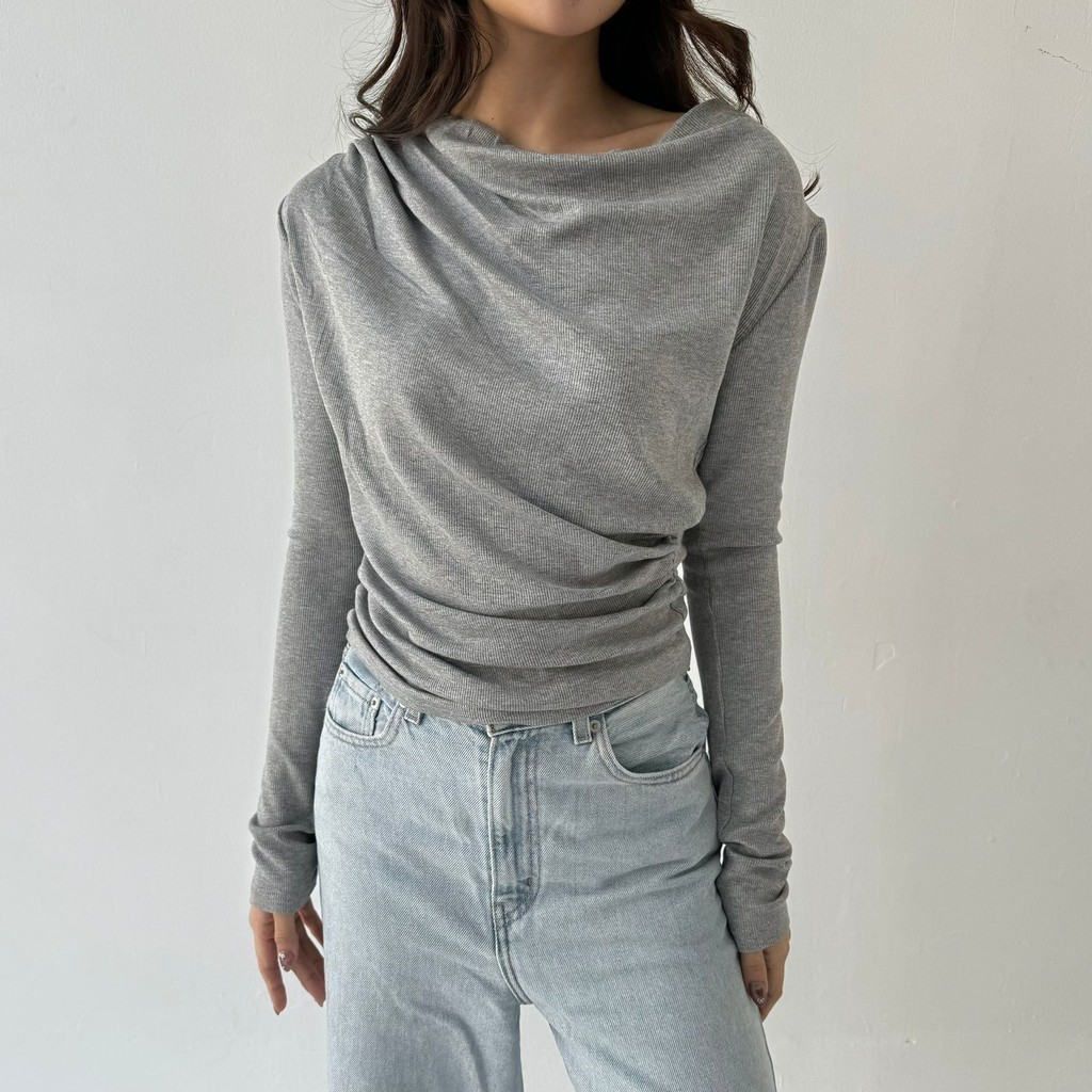 Jual DEEPA April Top - Atasan Knit Wanita Korean Top Baju Knit Wanita Lengan Panjang Basic Long ...