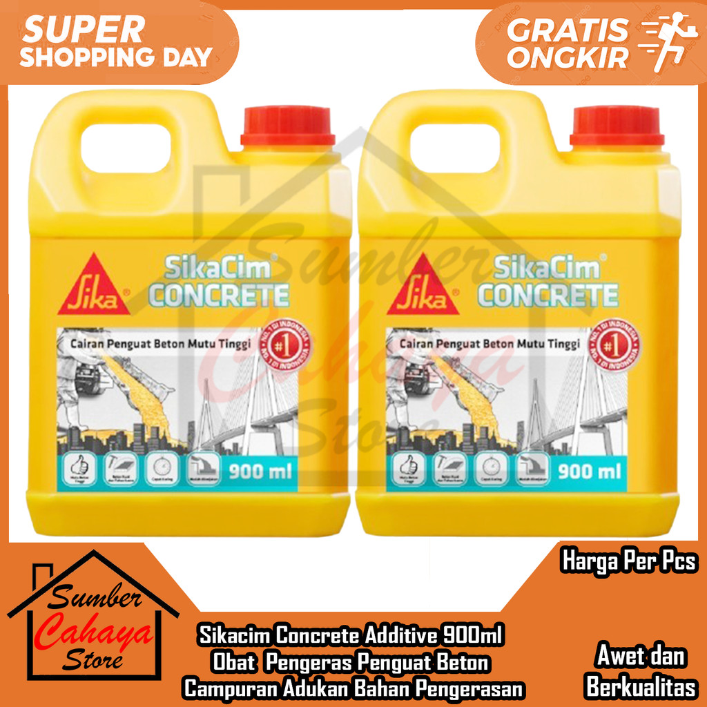 Jual Sikacim Concrete Additive 900ml Sika Cim Obat Cor Pengeras Penguat Beton Cepat Keras Cairan ...
