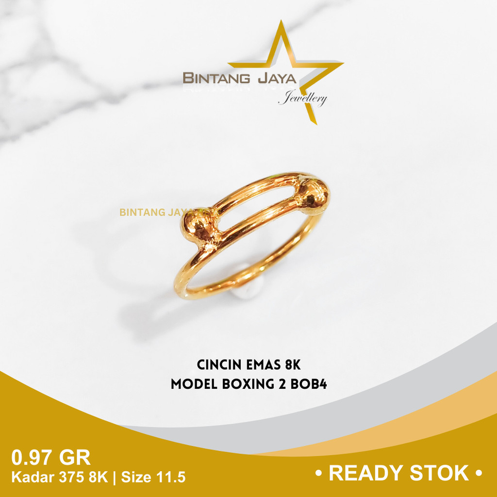 Jual Cincin Emas Muda Kadar 375 8K Model Boxing 2 Bob4 Cicin Gold Ring ...