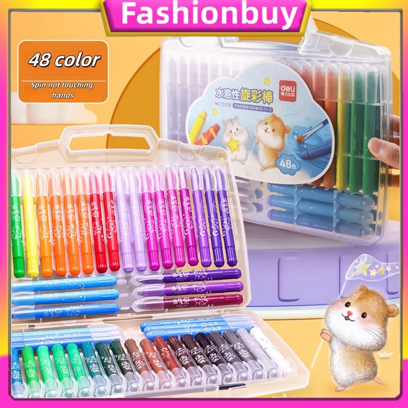 Jual Grasp Crayon Set 48 Warna Mata Sedang Silky Crayon Water Soluble ...
