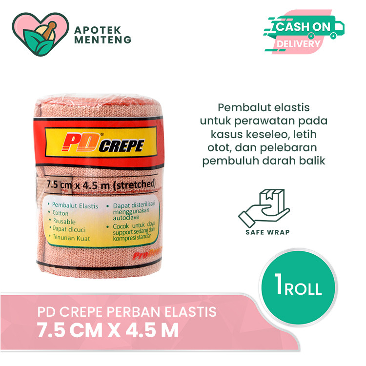 Jual PD Crepe Perban Elastis 7.5 CM x 4.5 M - Perban Kain Cedera ...
