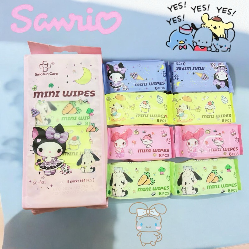 Jual HELLO_tissue 8in1 labubu sanrio tisue basah mini karakter lucu ...
