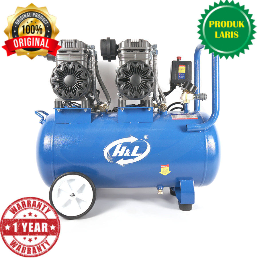 Jual H&L Compressor Oilless 2 HP 50 Liter - Kompresor Listrik Silent HI ...