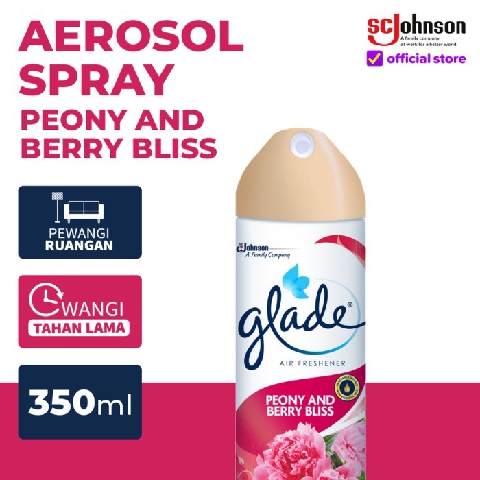 Jual GLADE AEROSOL SPRAY PEONY & BERRY BLISS 350 ml PENGHARUM RUANGAN | Shopee Indonesia