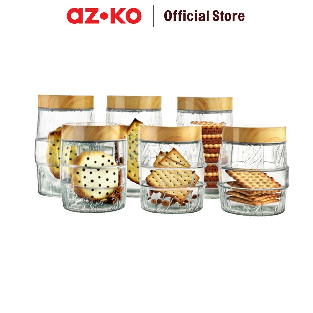 Jual AZKO Kris Set 6 Pcs Stoples Kaca Line Cutting Jar Tempat Simpan ...