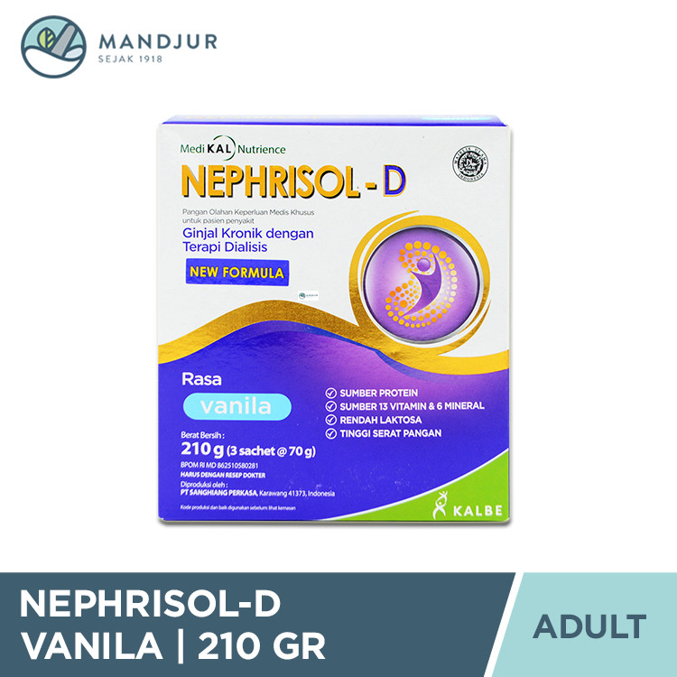 Jual Nephrisol D Vanila 210 Gram - Susu Tinggi Protein Khusus Pasien ...