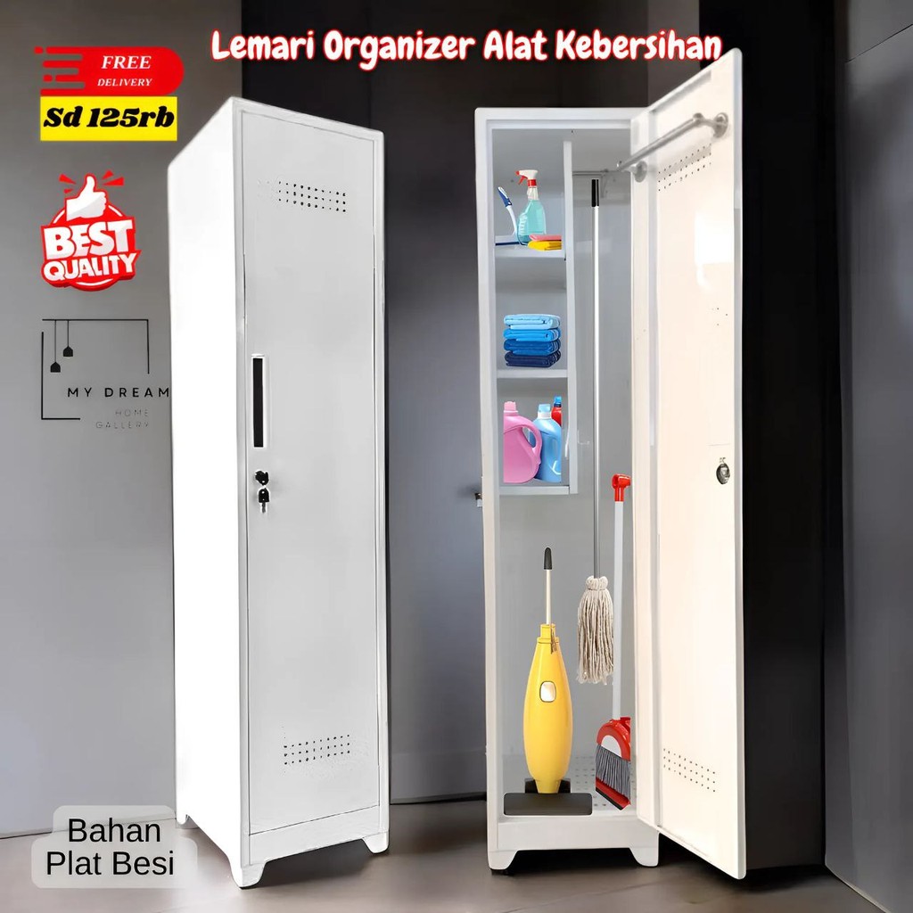Jual Cleaning Cabinet 1 Pintu Swing | Lemari Sapu Besi 1 Pintu Gantungan Sapu Pel | Lemari Sapu ...