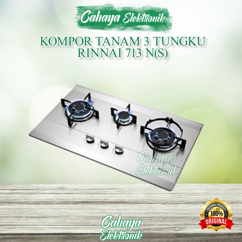 Jual KOMPOR GAS TANAM 3 TUNGKU RINNAI RB 713 N S | Shopee Indonesia