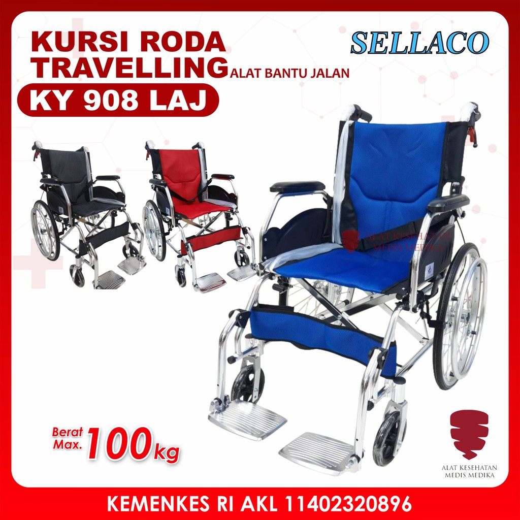 Jual Kursi Roda Traveling Ban Besar Alat Bantu Jalan Gerak Wheel Chair ...