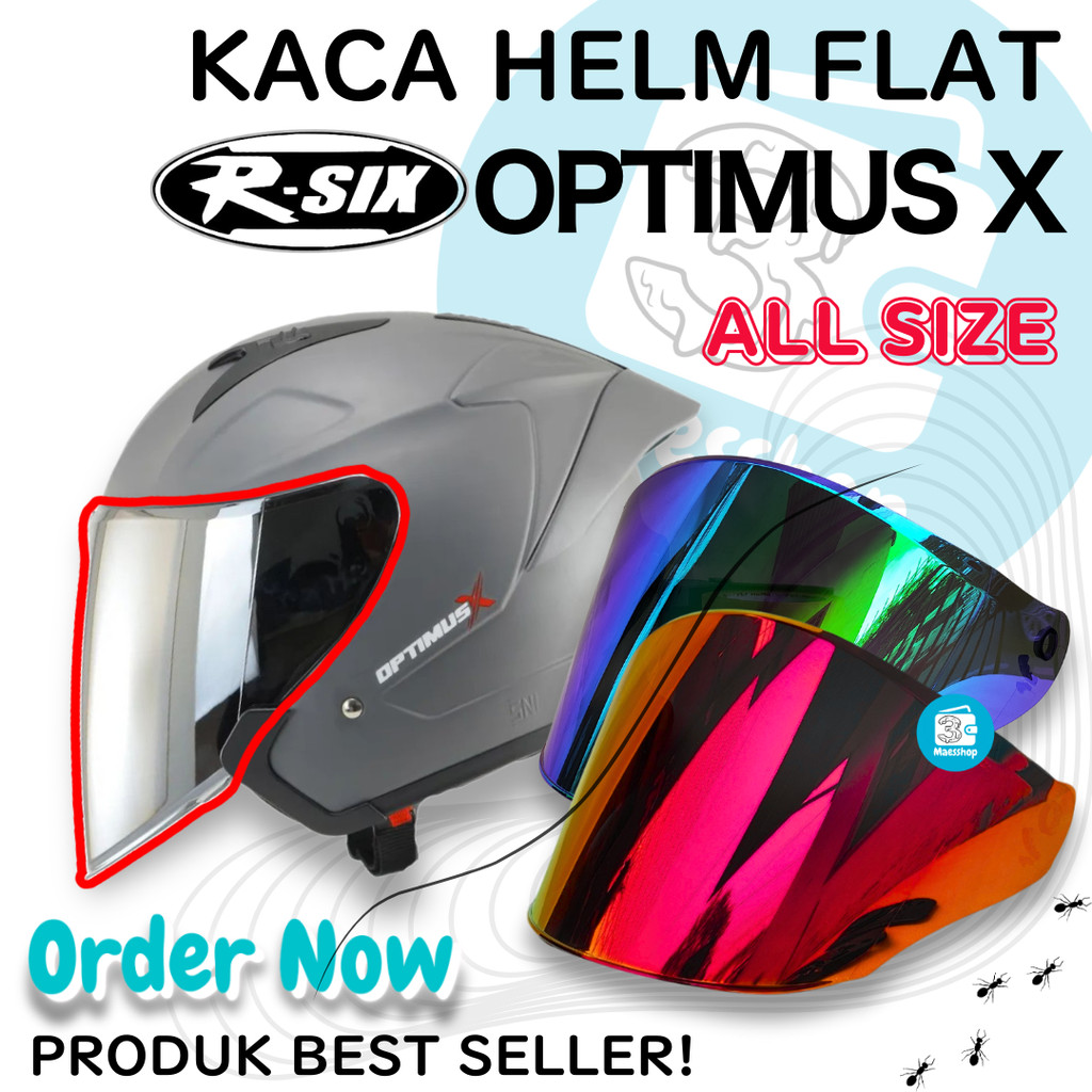 Jual Kaca Helm RSIX OPTIMUS X Visor Helmet FLAT venom open r-six ...