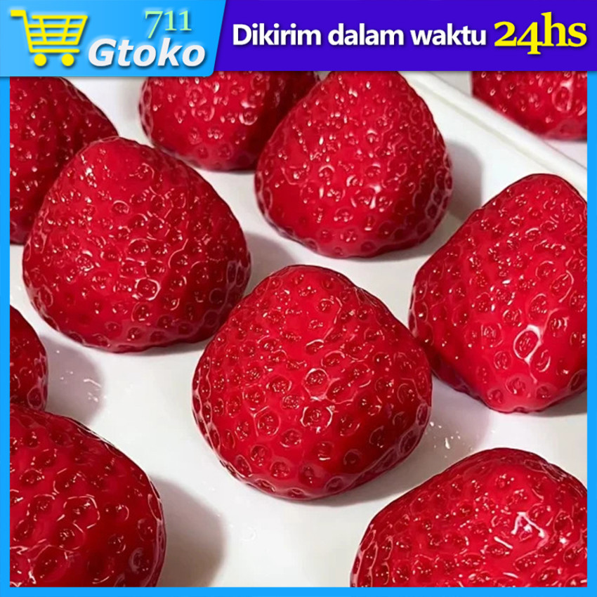 Jual Squishy Strawberry Besar Merah Muda Transparan Strawberi Buah ...