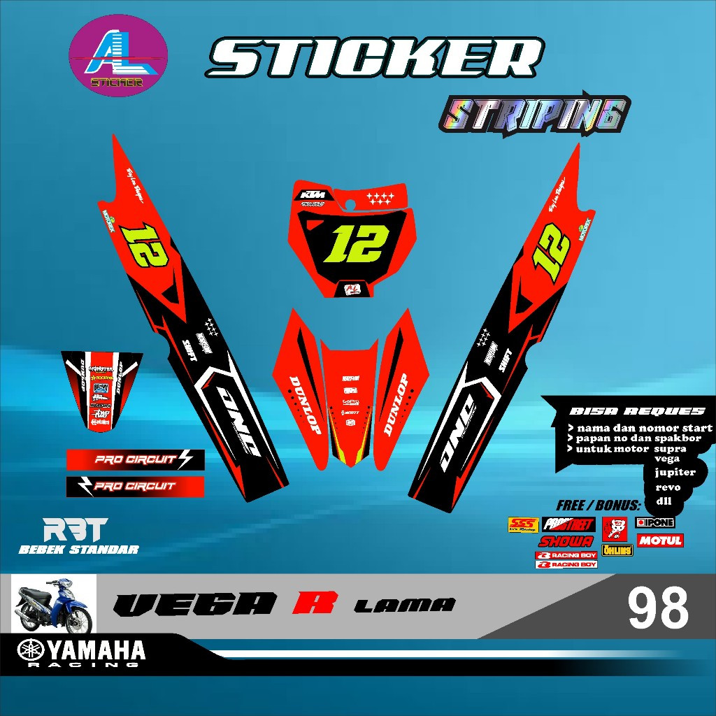 Jual Sticker Striping Rbt Vega R Old / Lama Motor Rbt Bebek Modif ...